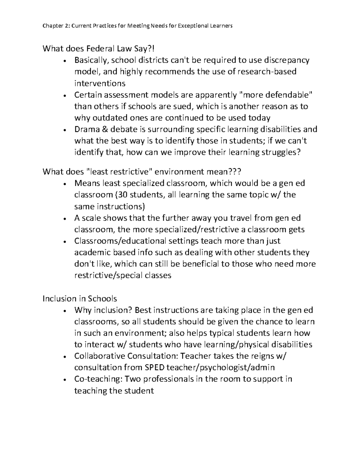 Chapter 2 Exceptional Children Page 3 - Chapter 2: Current Practices ...