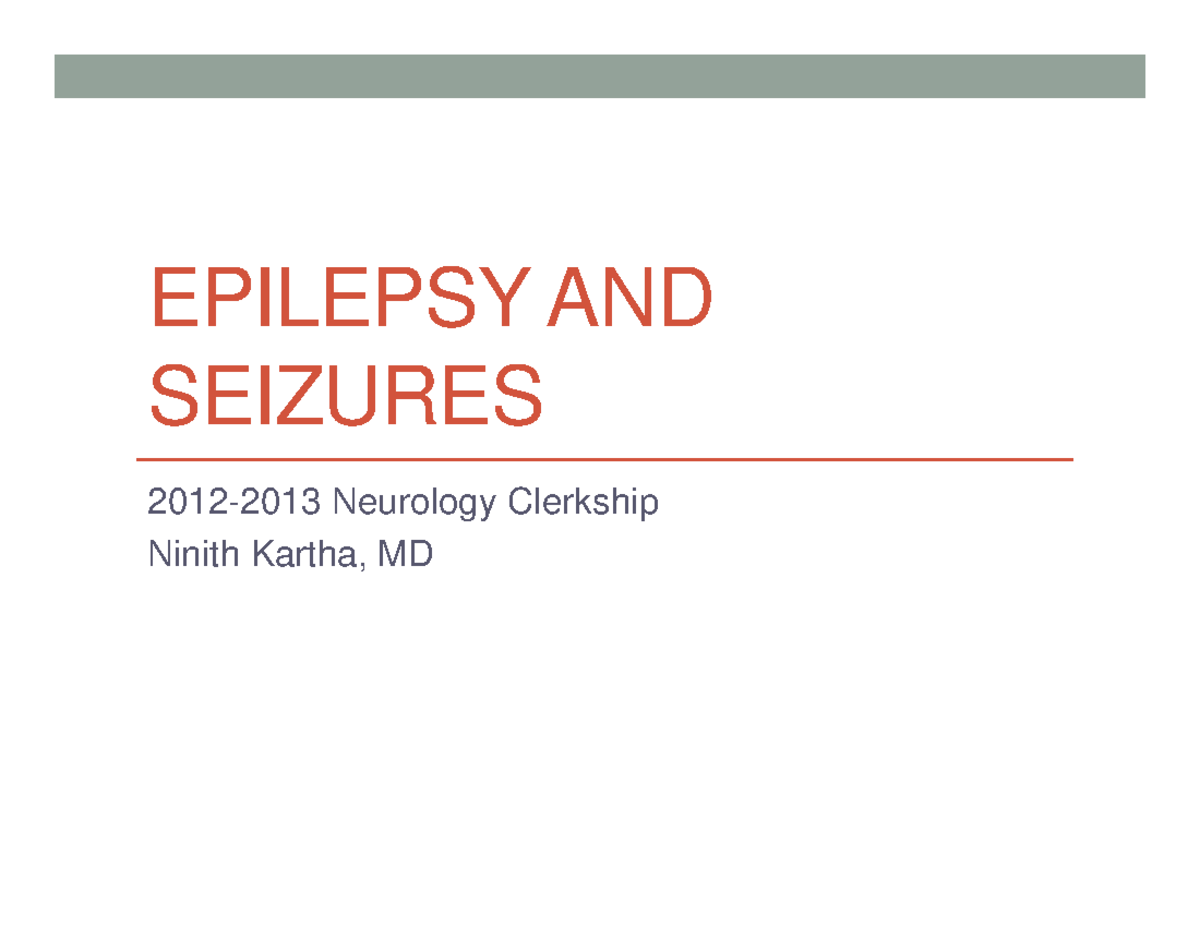Epilepsy 2013 - Summary Pathophysiology And Pharmacotherapeutics IV ...