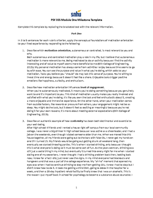 PSY260 Project One - Project One Amber Butt Southern New Hampshire ...