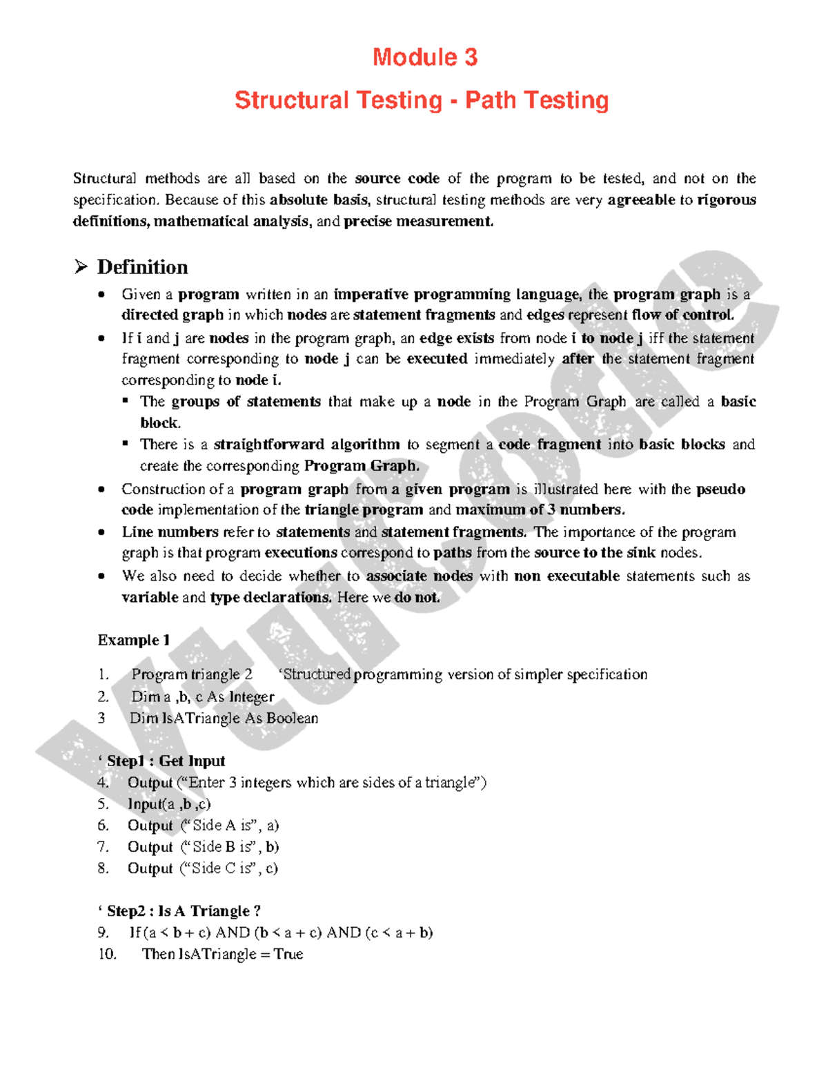 @vtucode - ST MODULE 3 - Module 3 Structural Testing - Path Testing ...