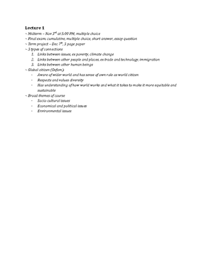 Carleton University - GEOG2200 Geography Global Connections - Lecture 1 ...