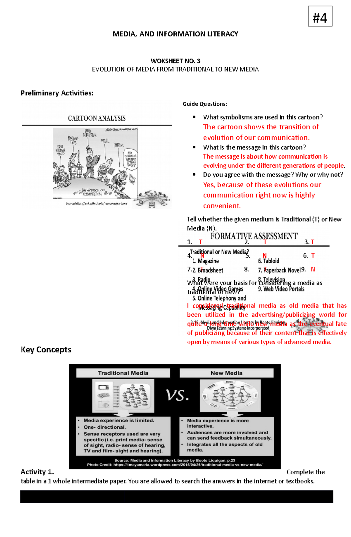 MIL Worksheet #3 - Module guide for study Support Students Learning ...