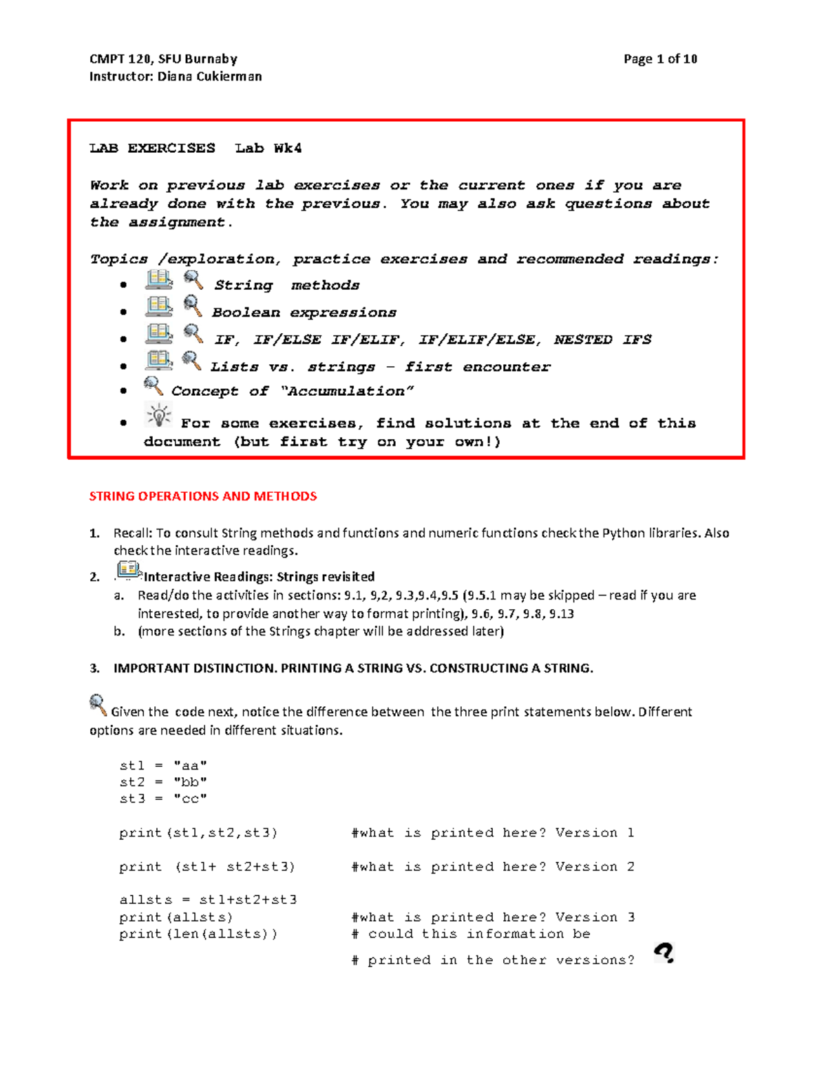 Labwk 4 - ddddddddddddddddd - Warning: TT: undefined function: 32 CMPT 120, SFU Burnaby - Studocu