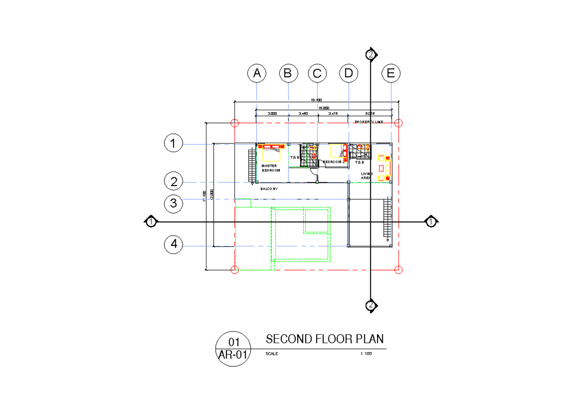 Second Floor Plan - fasfas - BS in Civil Engineering - 17. 19. 15. 3 3 3 5. 12. A B C D E 1 2 4 ...