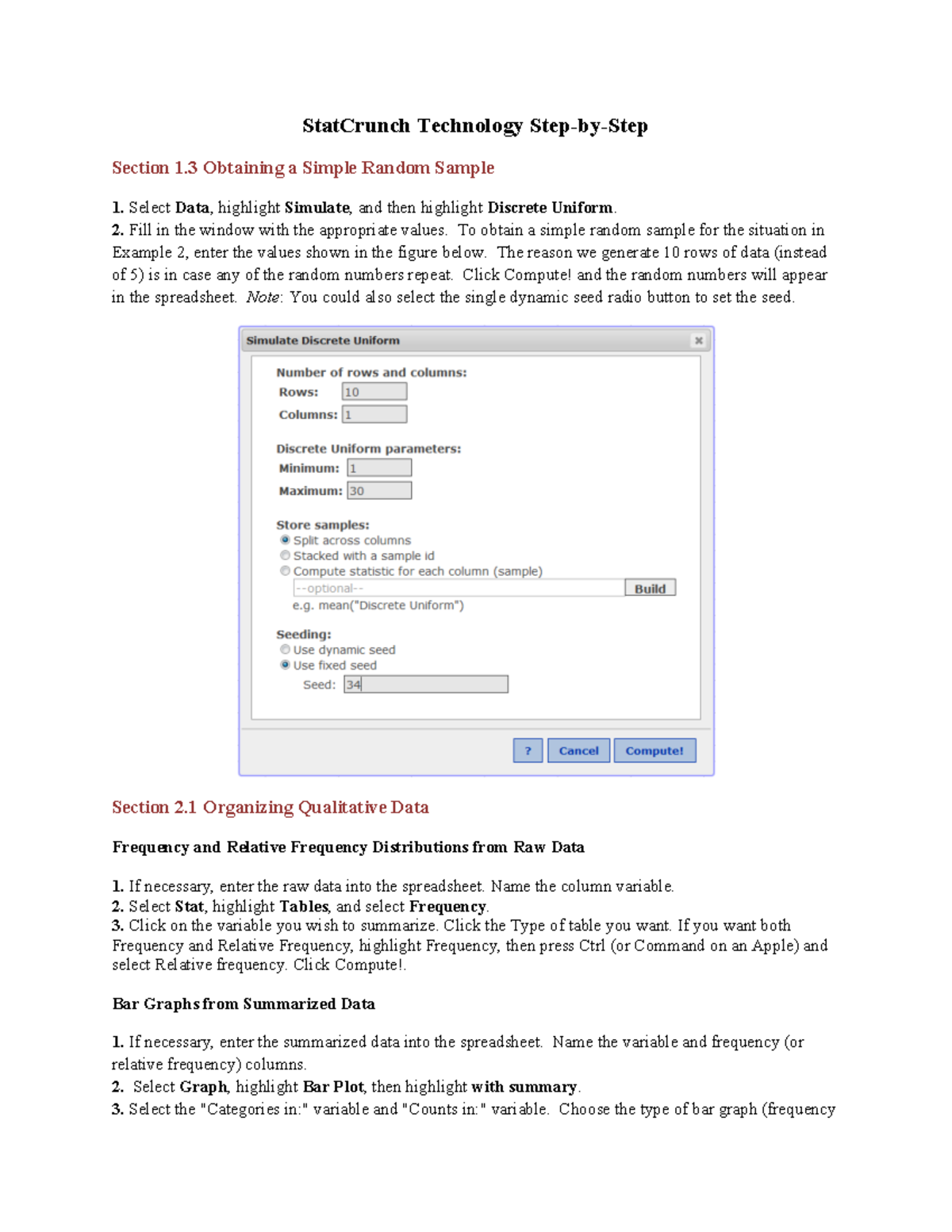 Sullivan Stat Crunch Technology Step 2016 - StatCrunch Technology Step ...