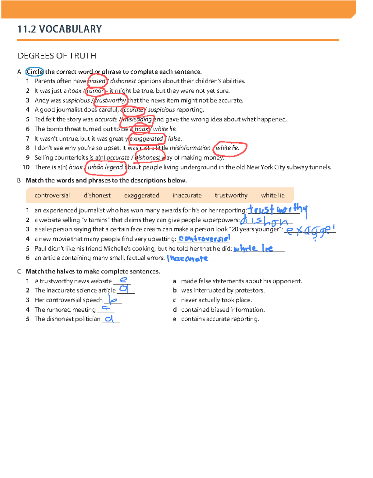 BUS Program Evolve 5 Lesson Plan 11 Handout 2 copia - DEGREES OF TRUTH ...