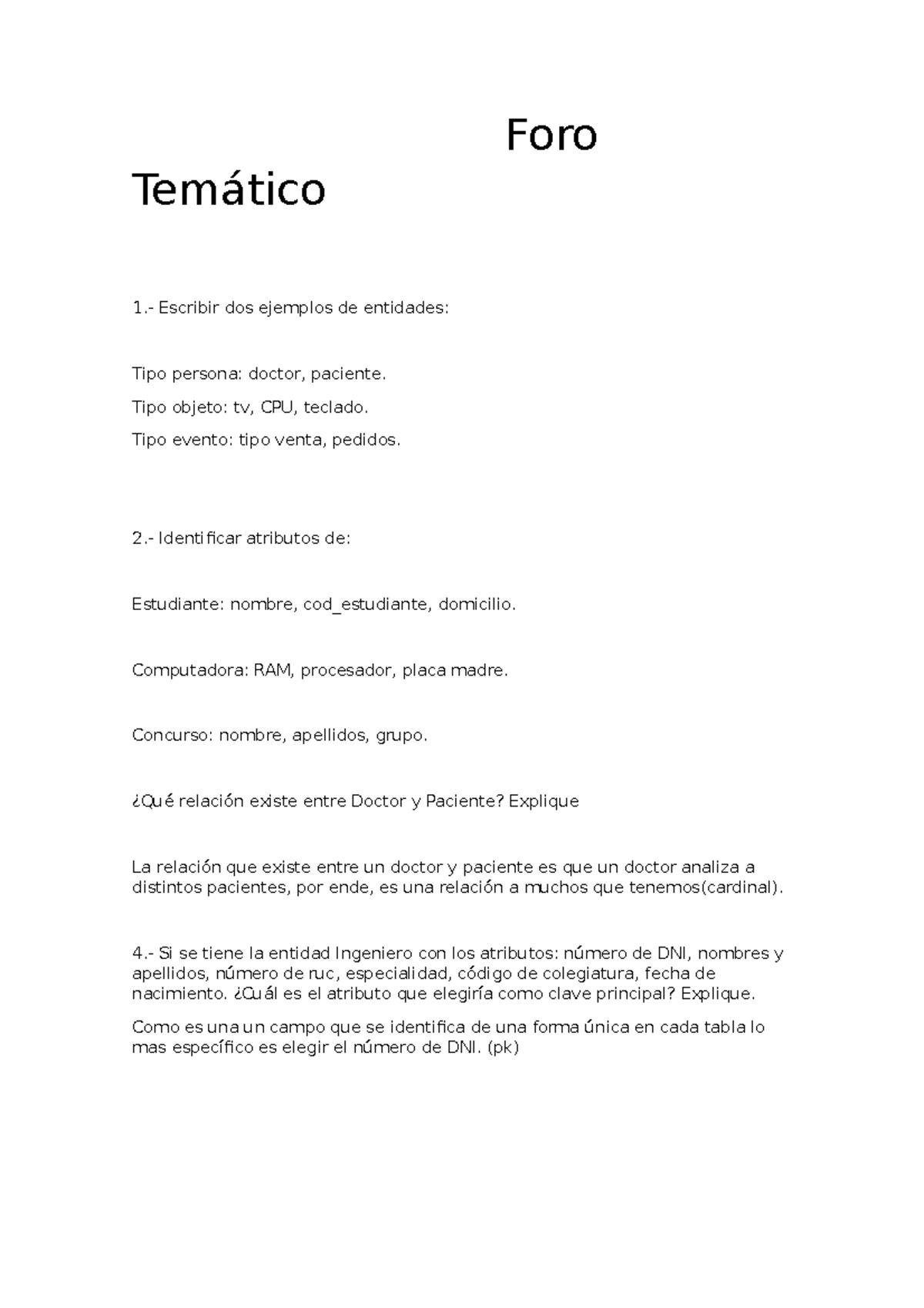 Foro Temático - foro temático del curso estructura y base de datos II ...