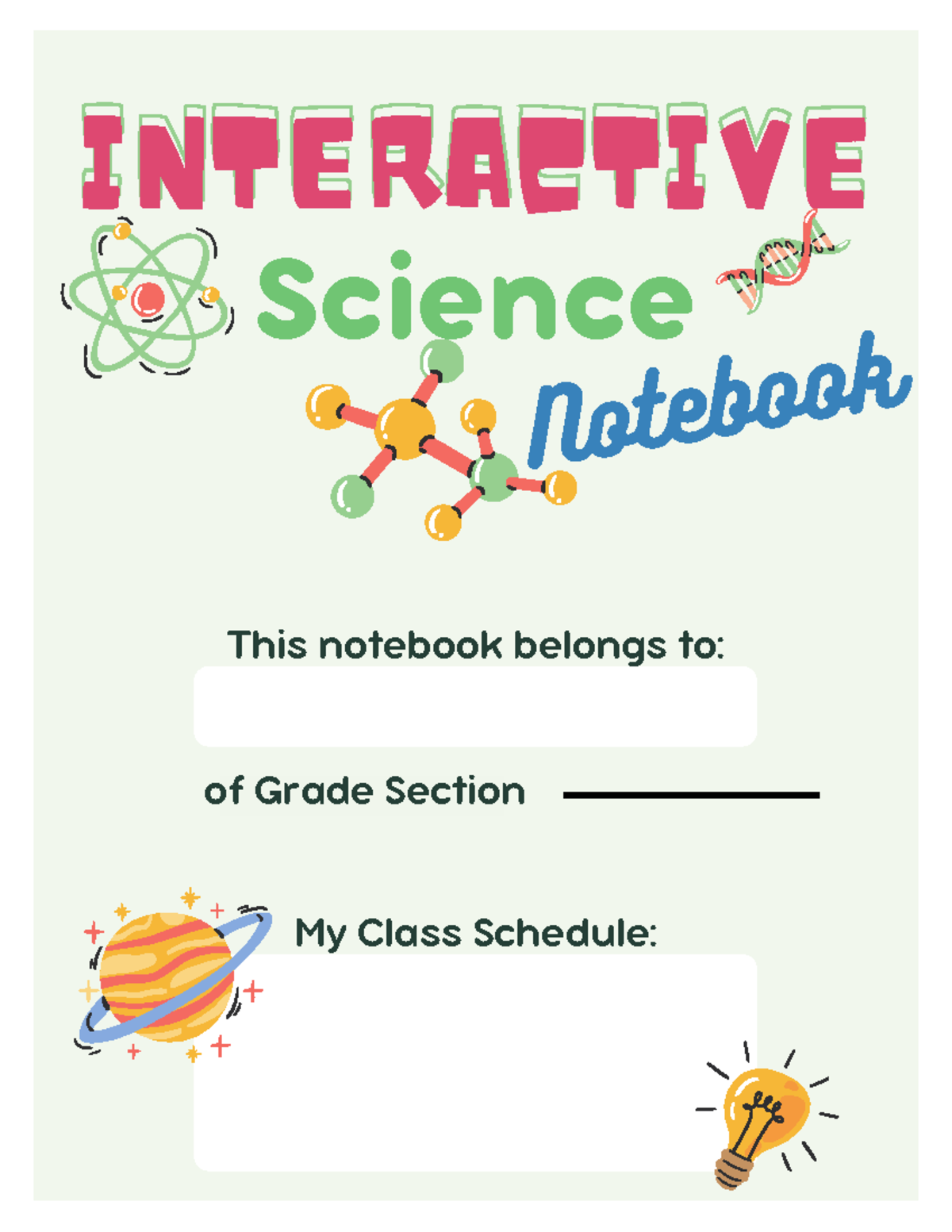ISN Template- Biology - asc - My Class Schedule: This notebook belongs ...