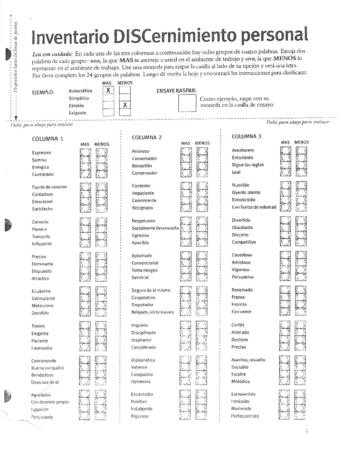 2. Test DISC - Objetivo: herramienta que ayudara a descubrir y analizar ...