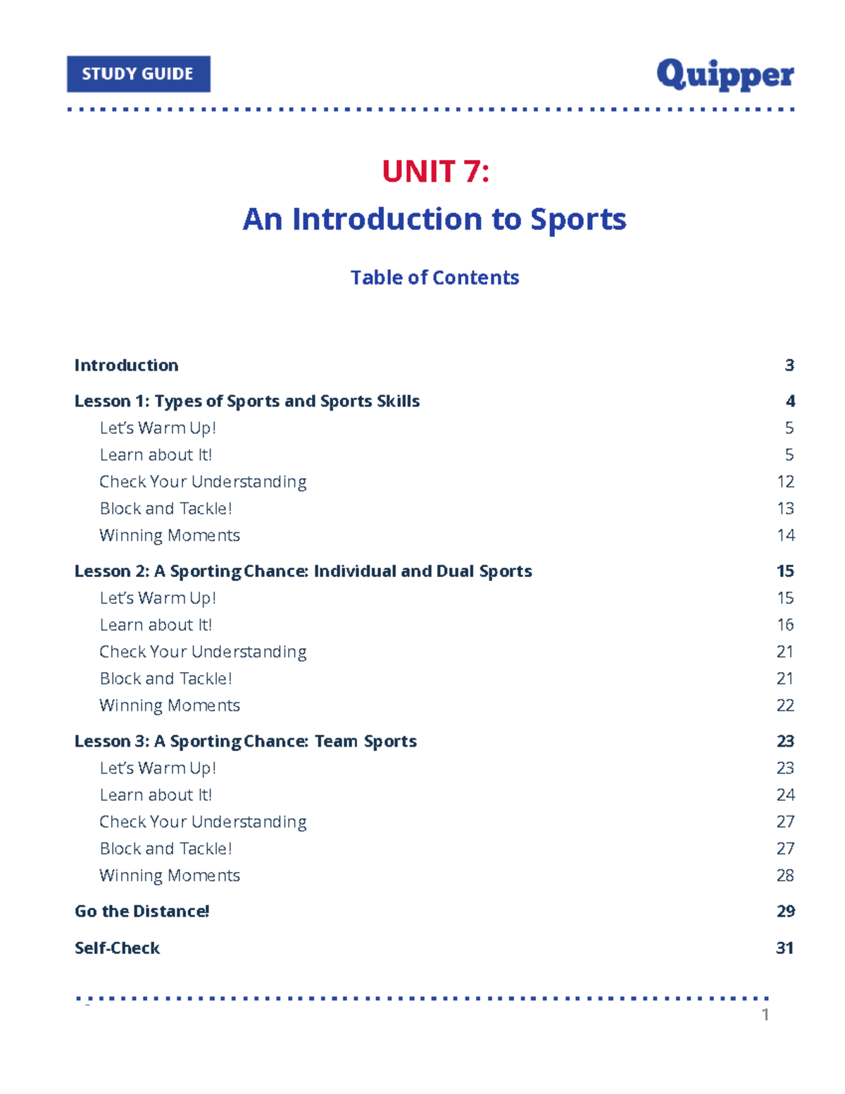 Unit 7 An Introduction to Sports - UNIT 7: An Introduction to Sports ...