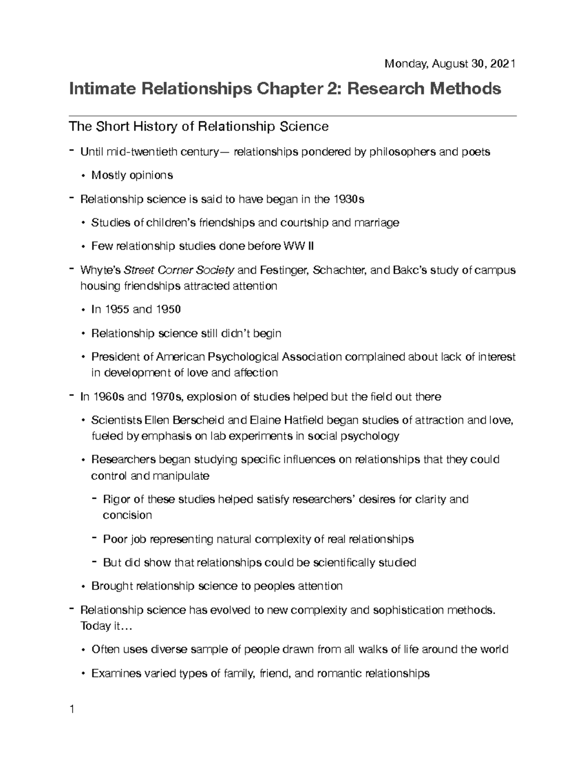 Intimate Relationships Chapter 2 PDF - Today it... • Often uses diverse ...