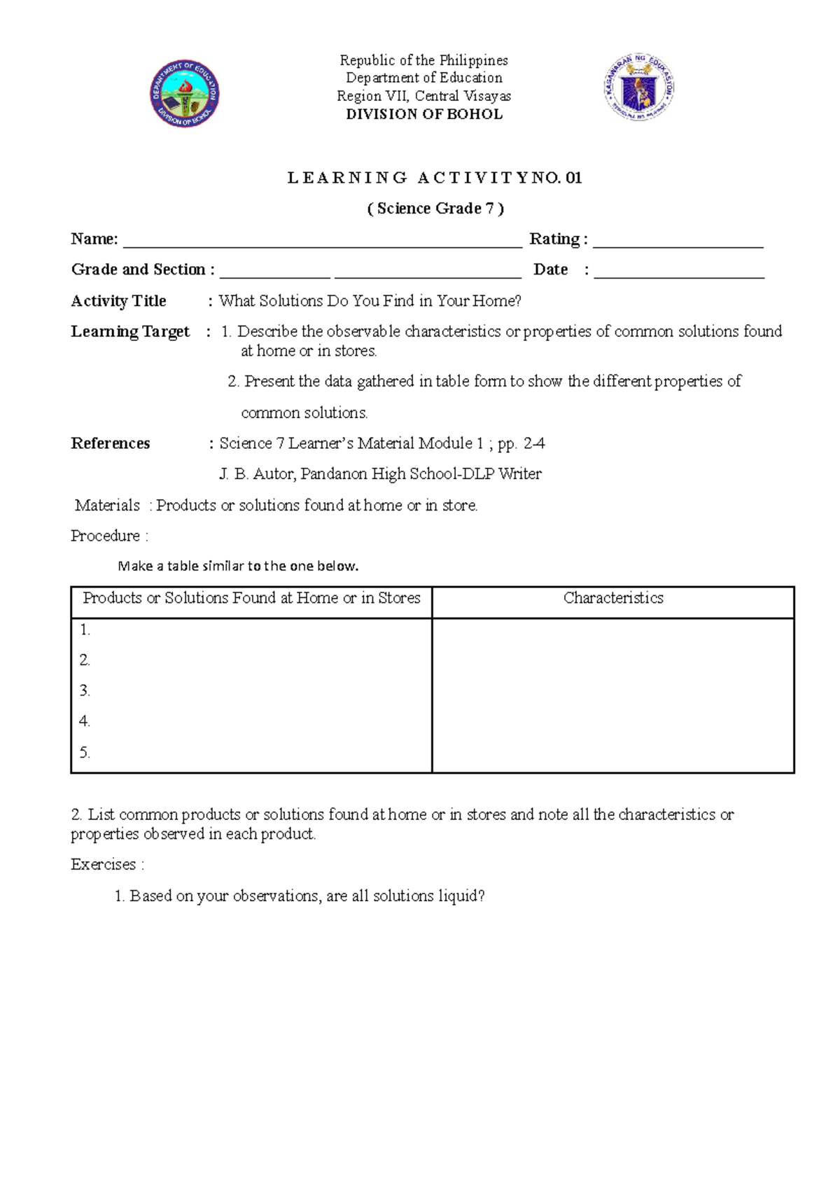 G7LAS - Science Notes - Department of Education Region VII, Central ...
