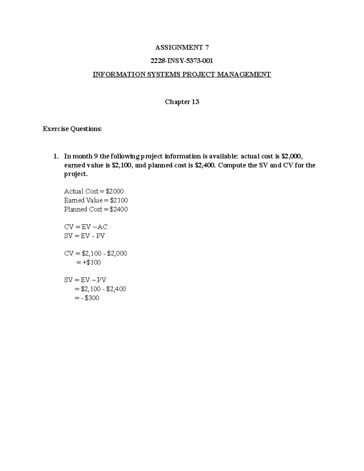 Assignment-7 2023 - Assignment 7 2228-insy-5373- Information Systems