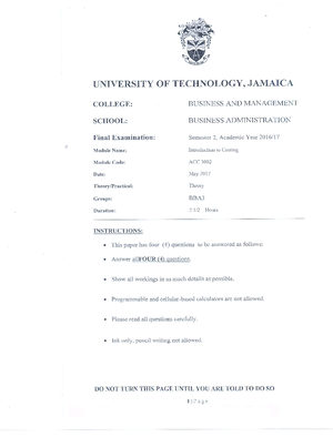 Unit 1- Tutorial Sheet - INTRODUCTION TO COSTING UNIT 1 TUTORIAL ...