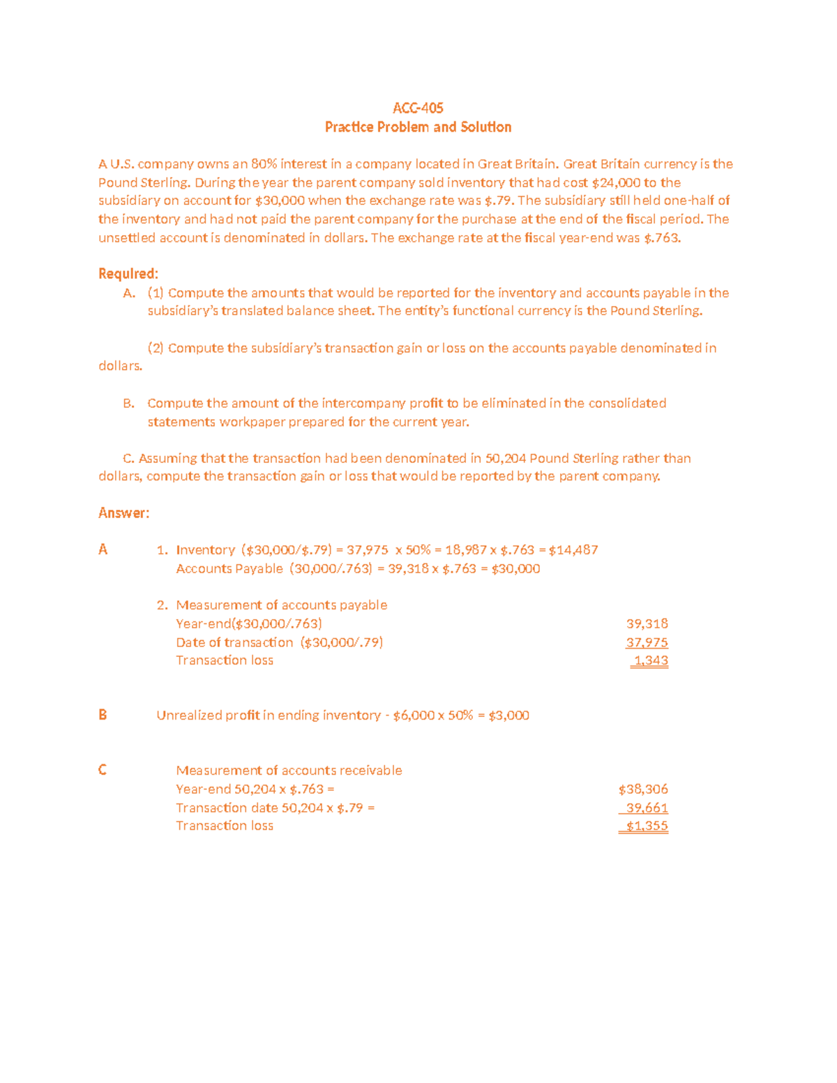 Module Five Project Practice Problem and Solution - ACC- Practice ...