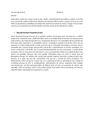 Biology Chapter 1 practice test answers - Chapter 1 Biology practice ...