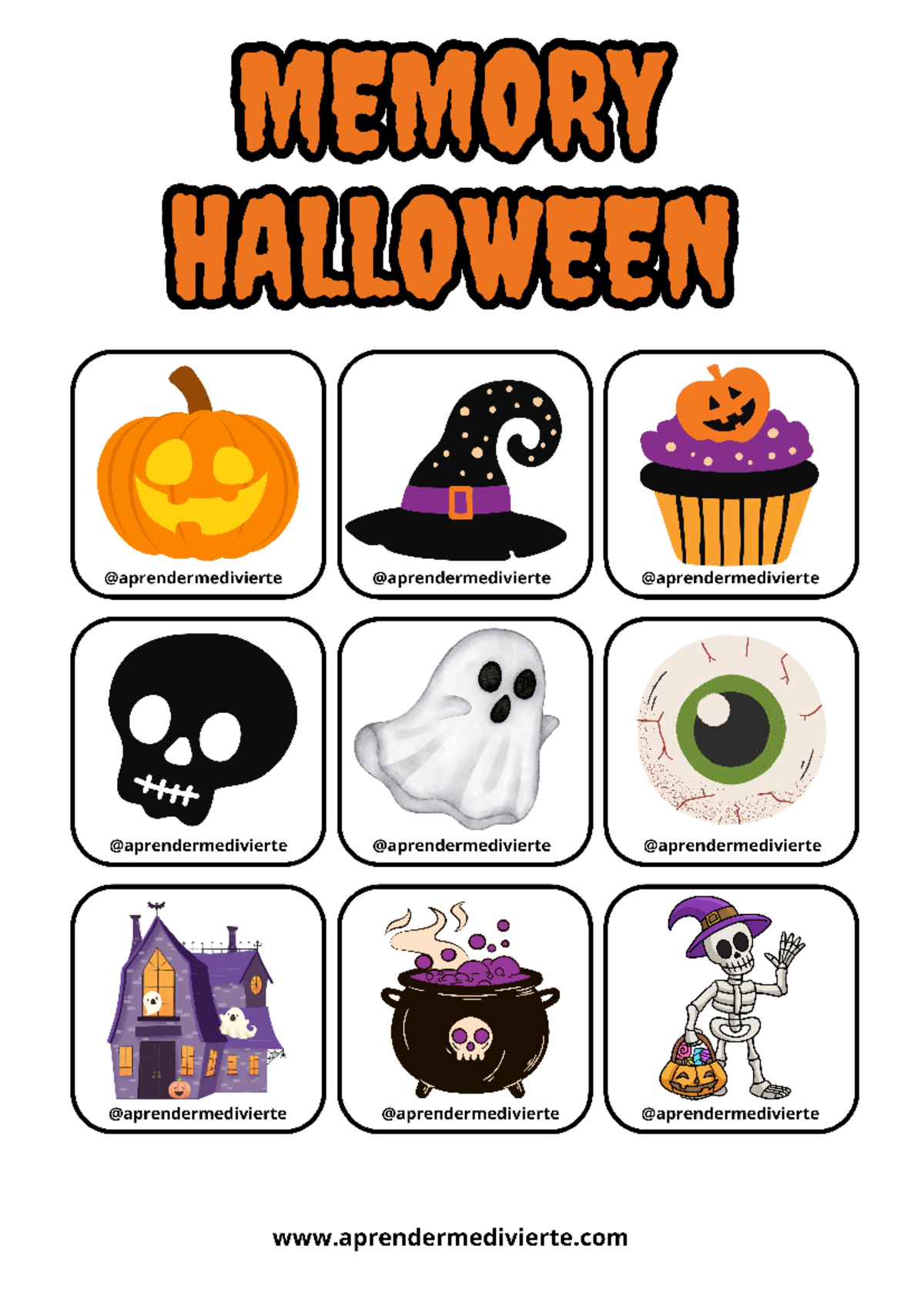 Aprendermediviertememoryhalloween - MEMORY HALLOWEEN b MEMORY HALLOWEEN ...
