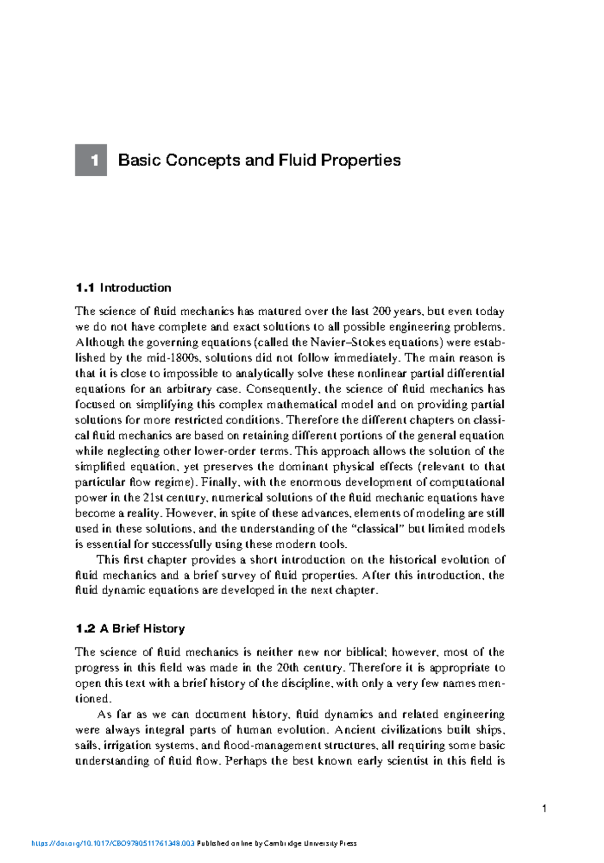 1. Basic Concepts and Fluid Properties - Although the governing equations (called the Navier ...