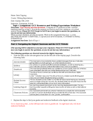 GCU - Grand Canyon University - Studocu