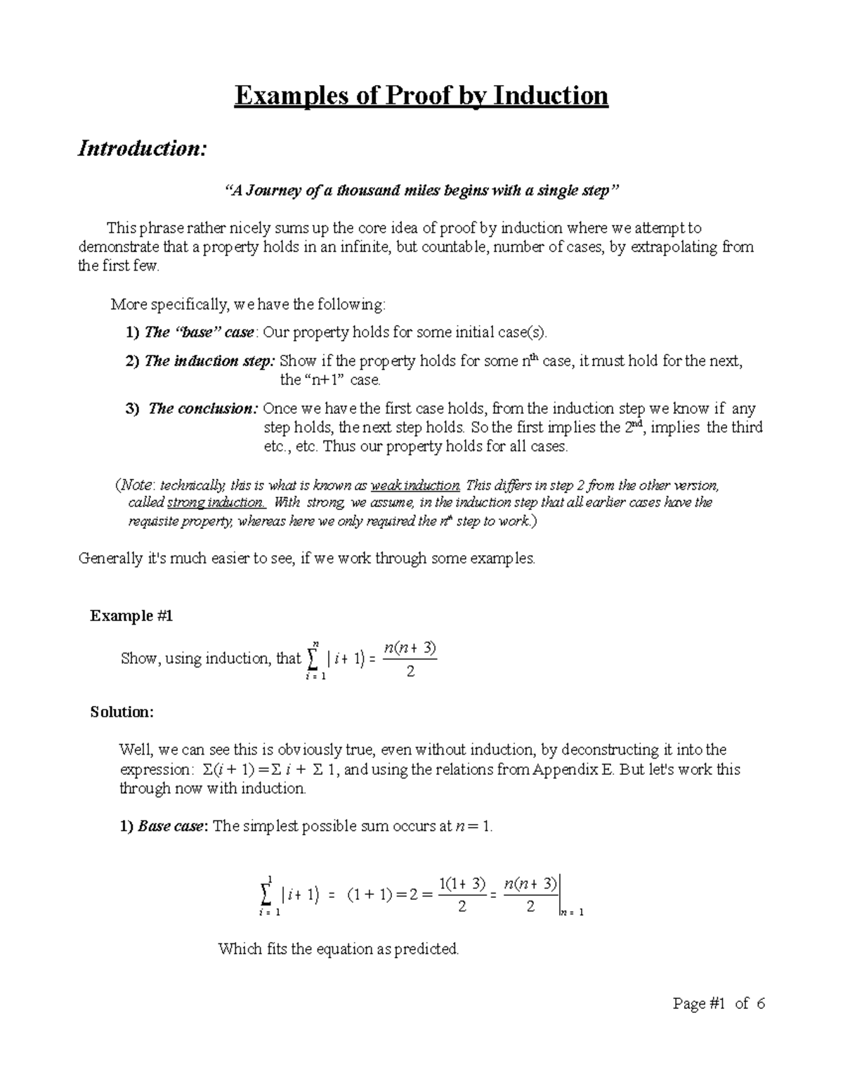Induction - CALC I CONTENT HELP - Examples of Proof by Induction ...