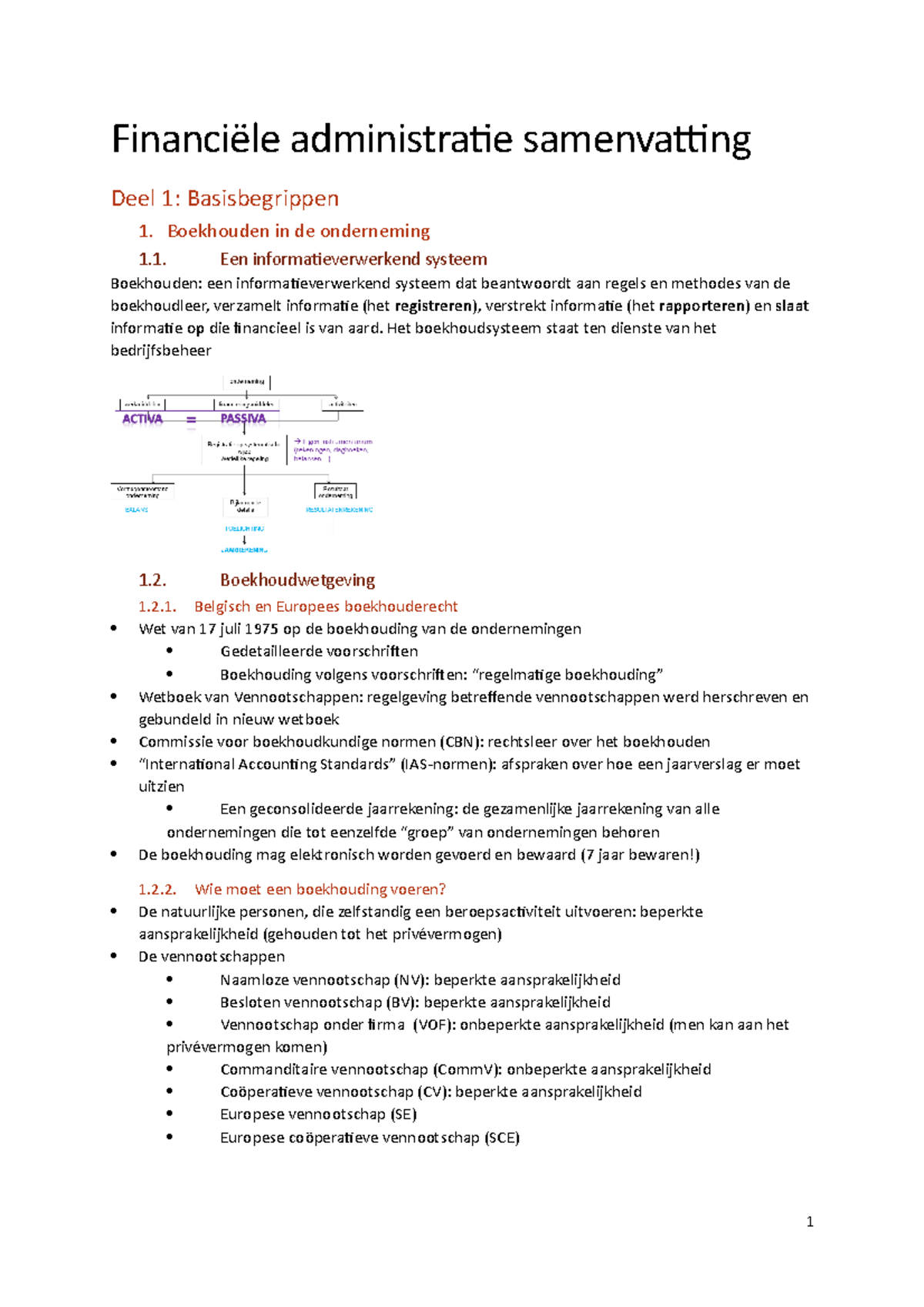 Financiële Administratie samenvatting - Financiële administratie ...