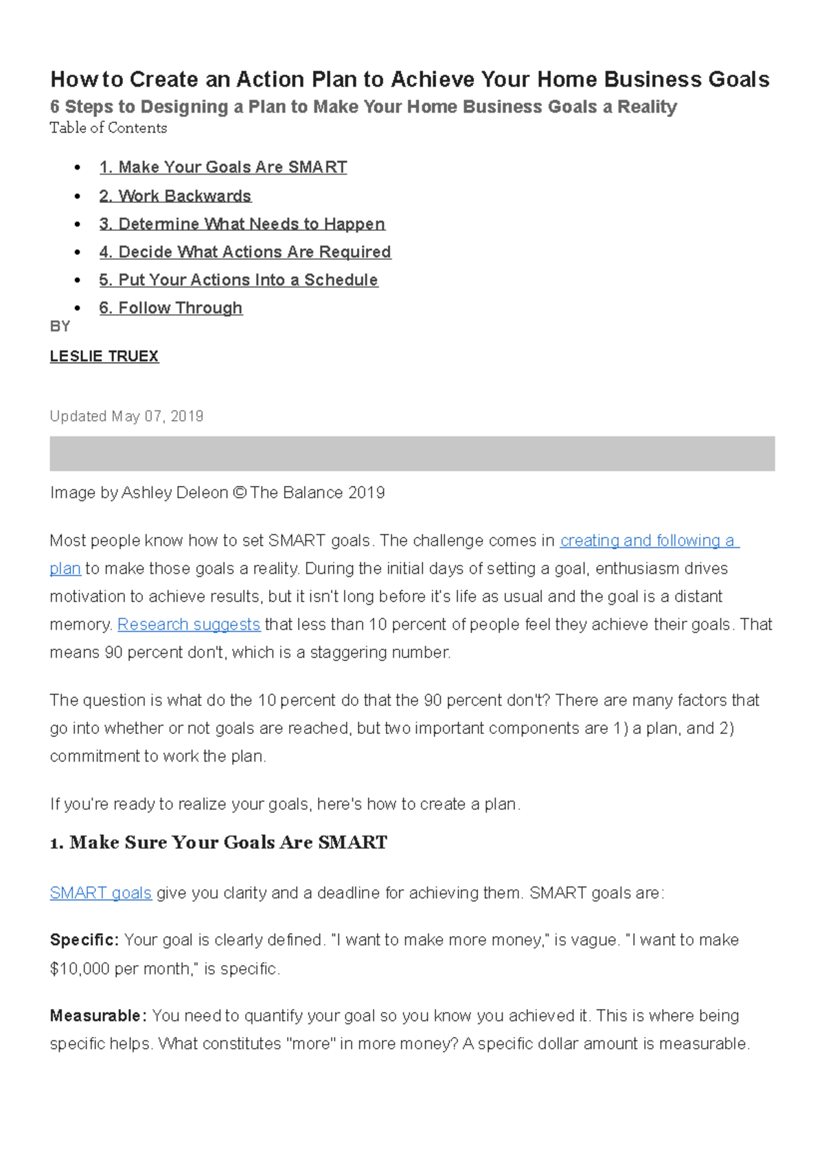 BUS 1101 Action plan developing goals - How to Create an Action Plan to ...