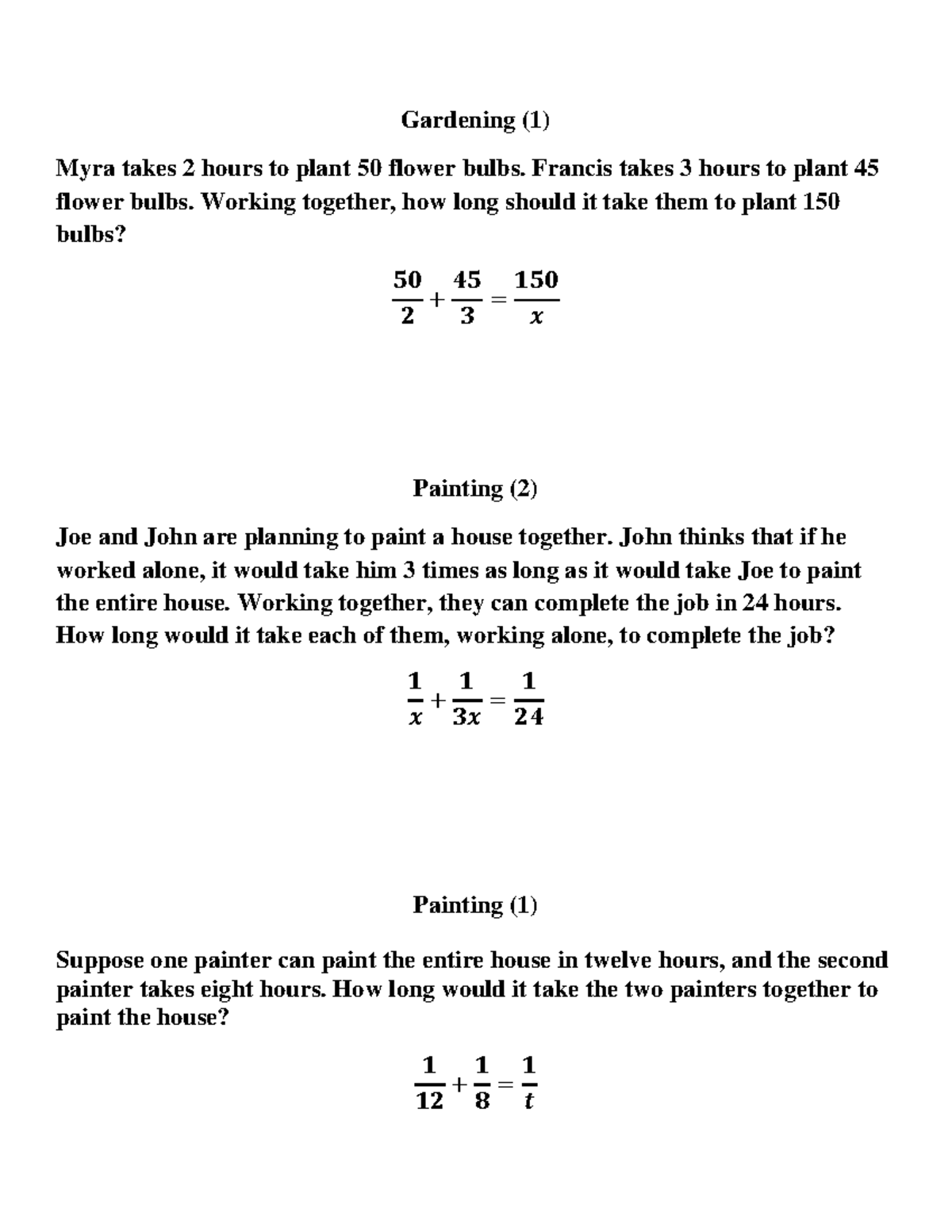 Nanopdf - sample activities - Gardening (1) Myra takes 2 hours to plant ...