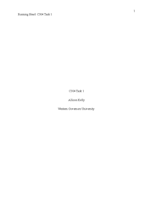 C304 Task 1 - Task 1 -passed first attempt - Professional ...