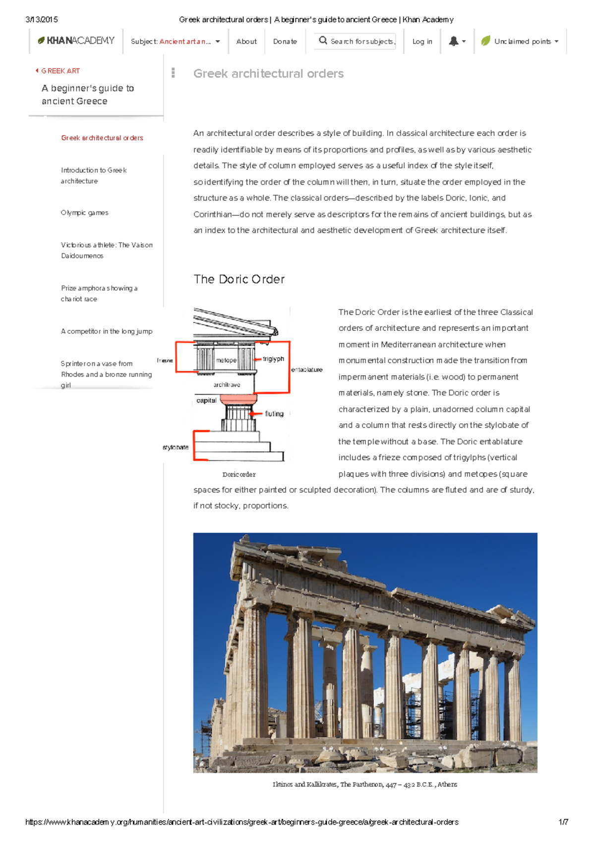 Greek architectural orders A beginner's guide to ancient Greece Khan ...