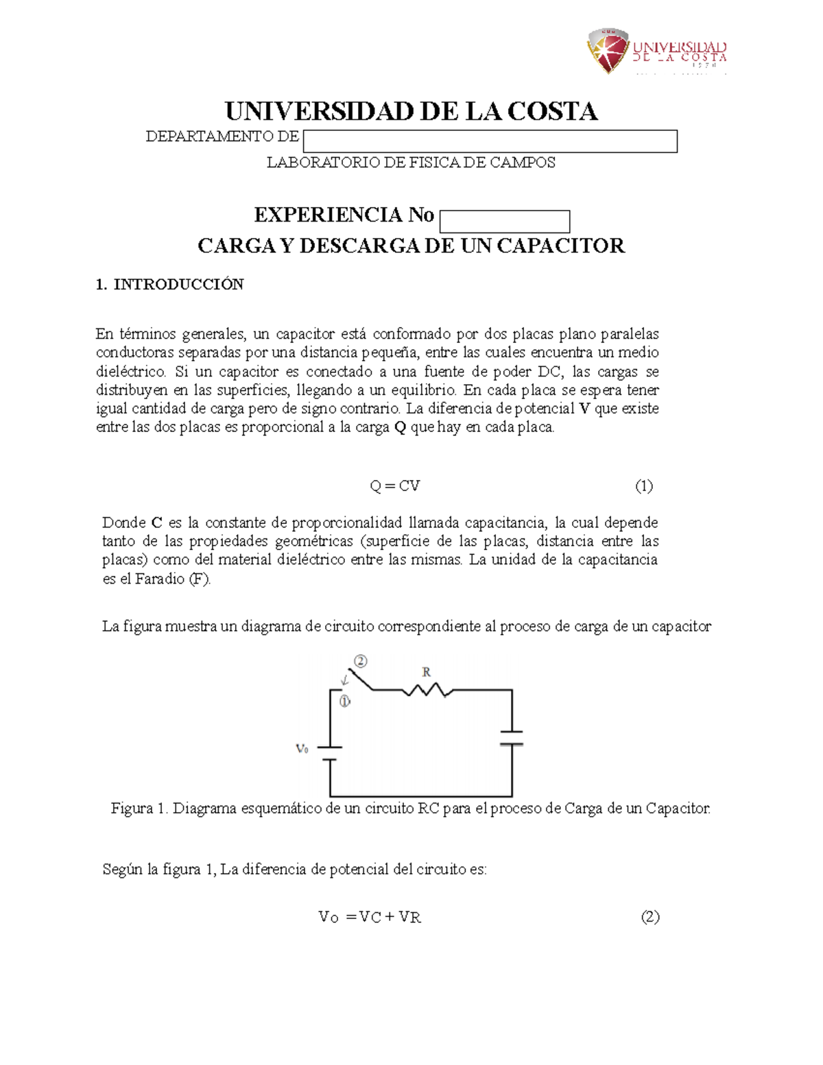 9. GUIA Virtual DE Carga Y Descarga DE UN Capacitor - UNIVERSIDAD DE LA ...