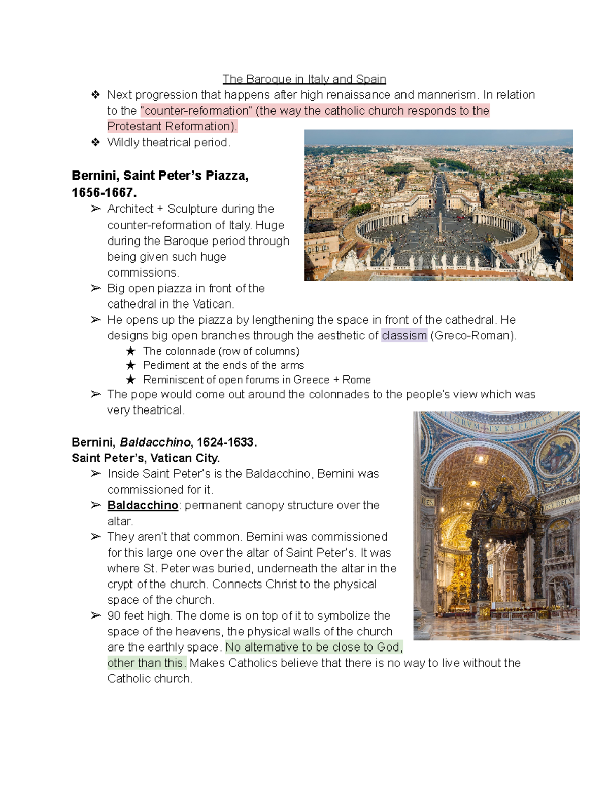 Baroque in Italy and Spain - In relation to the