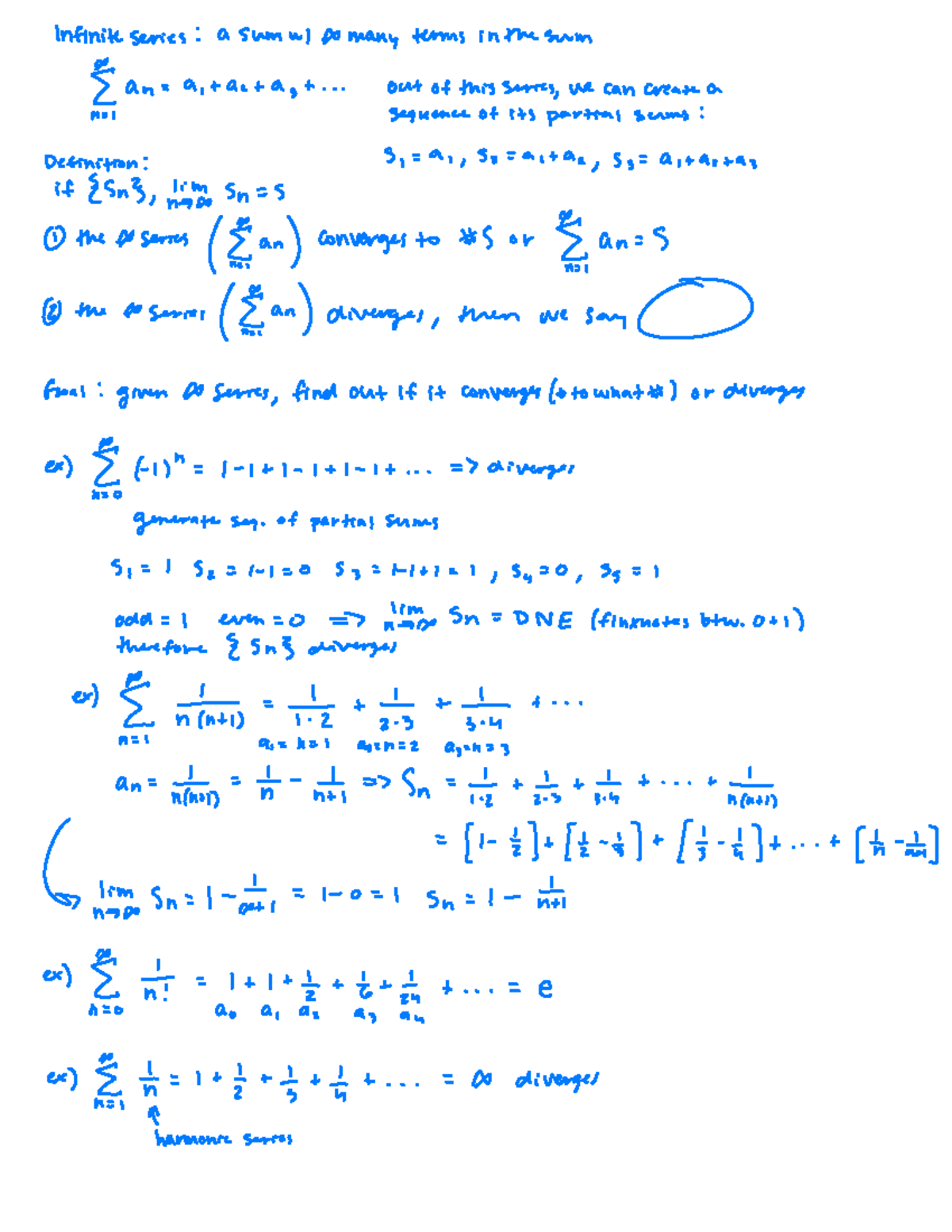 11.2 Lecture - Infinite series : a sumul 7 many terms inthesum § an= a , +az+a } +._. Out - Studocu