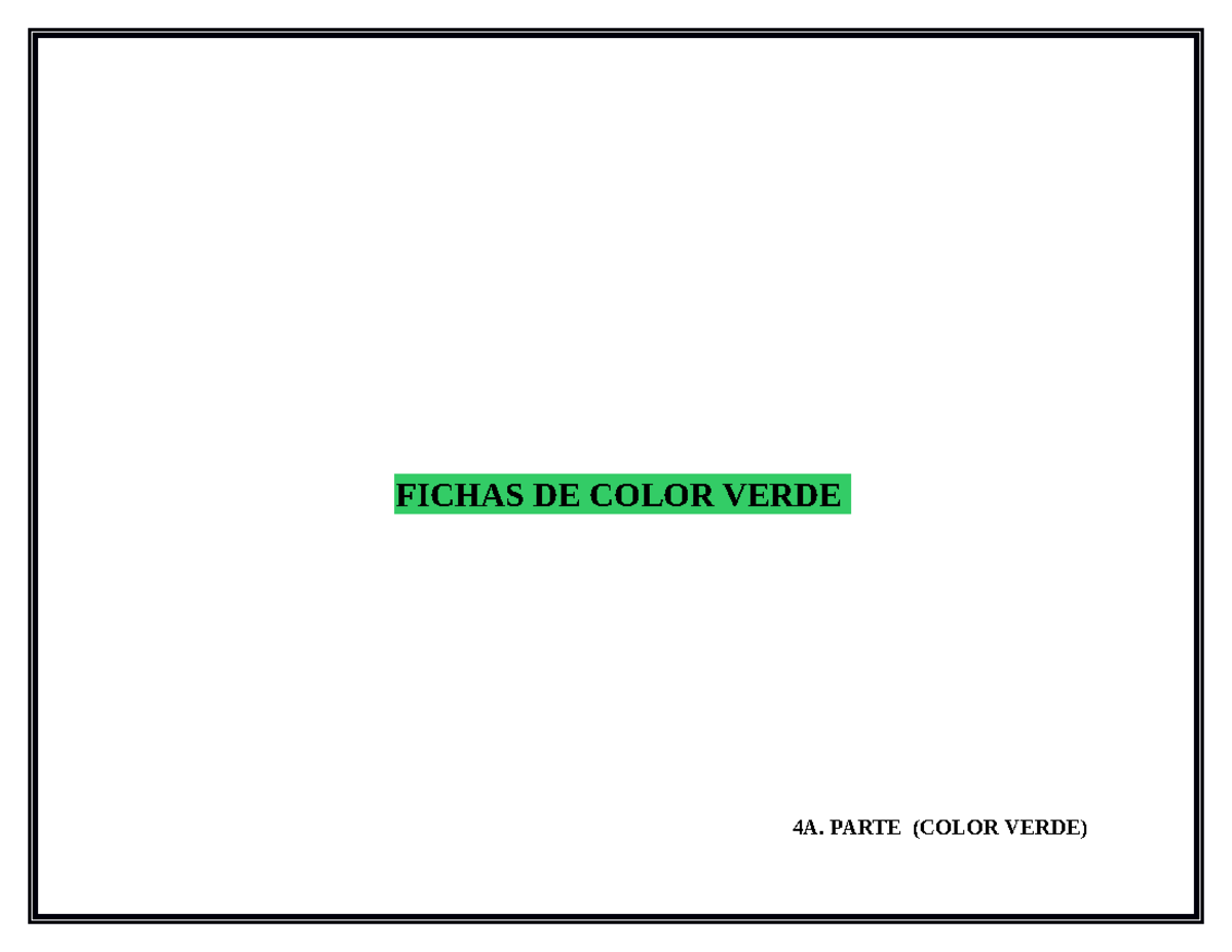 Fichas de color verde - FICHAS DE COLOR VERDE 4A. PARTE (COLOR VERDE ...