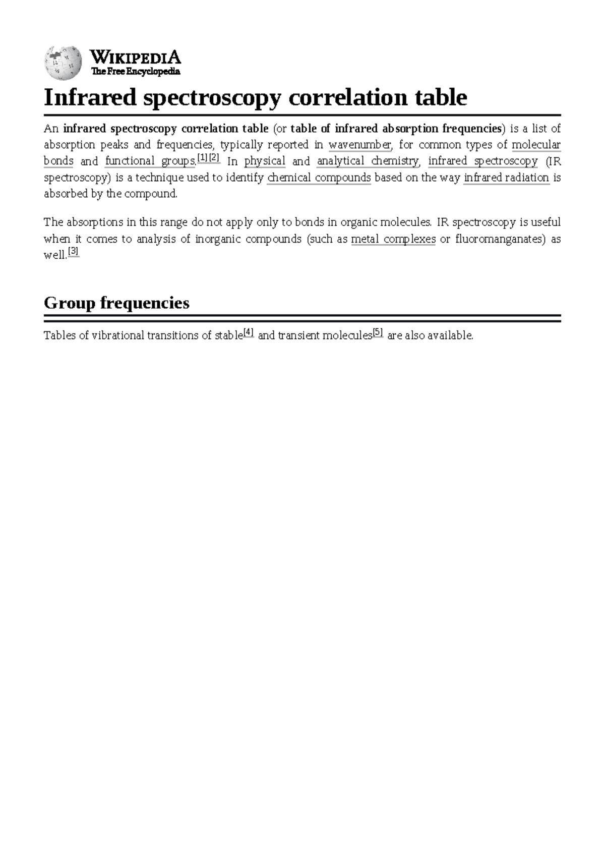 Infrared spectroscopy correlation table - [1][2] In physical and ...