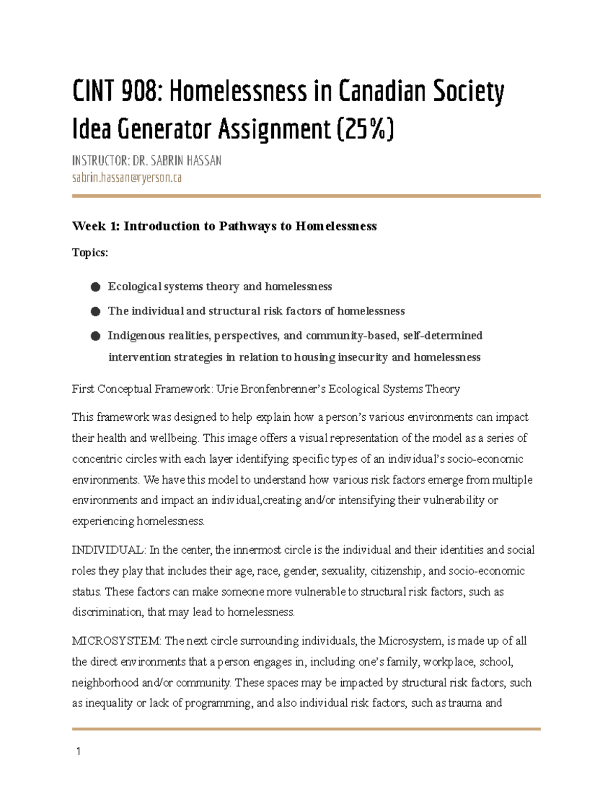 CINT908 Idea Generator Assignment - CINT 908: Homelessness in Canadian ...
