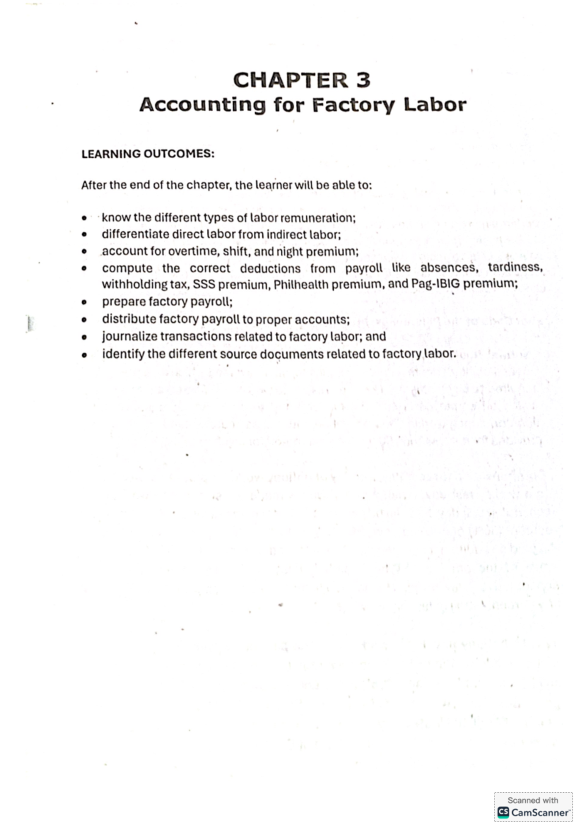 CAC> Chapter 3>Accounting for Factory Labor - CHAPTER 3 Accounting for ...