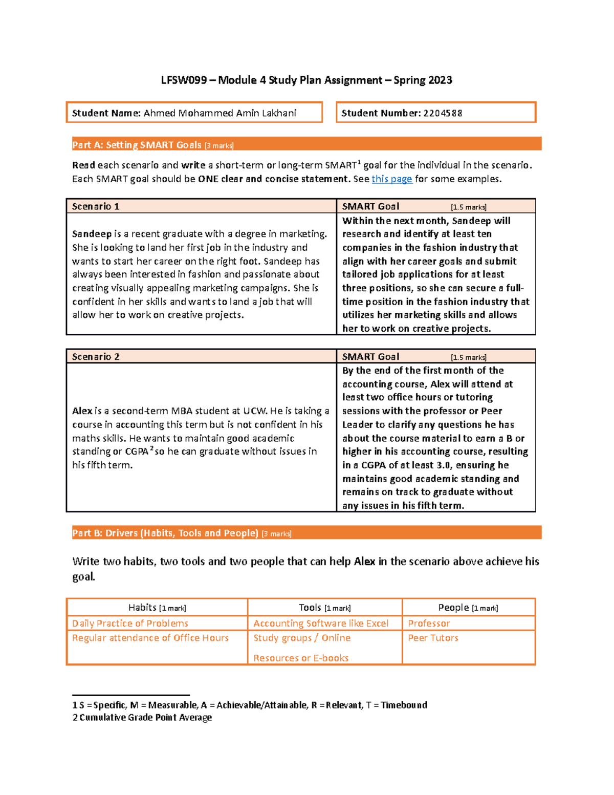 LFSW099 - Week 4 - Study Plan Assignment - Spring 2023 - LFSW099 ...