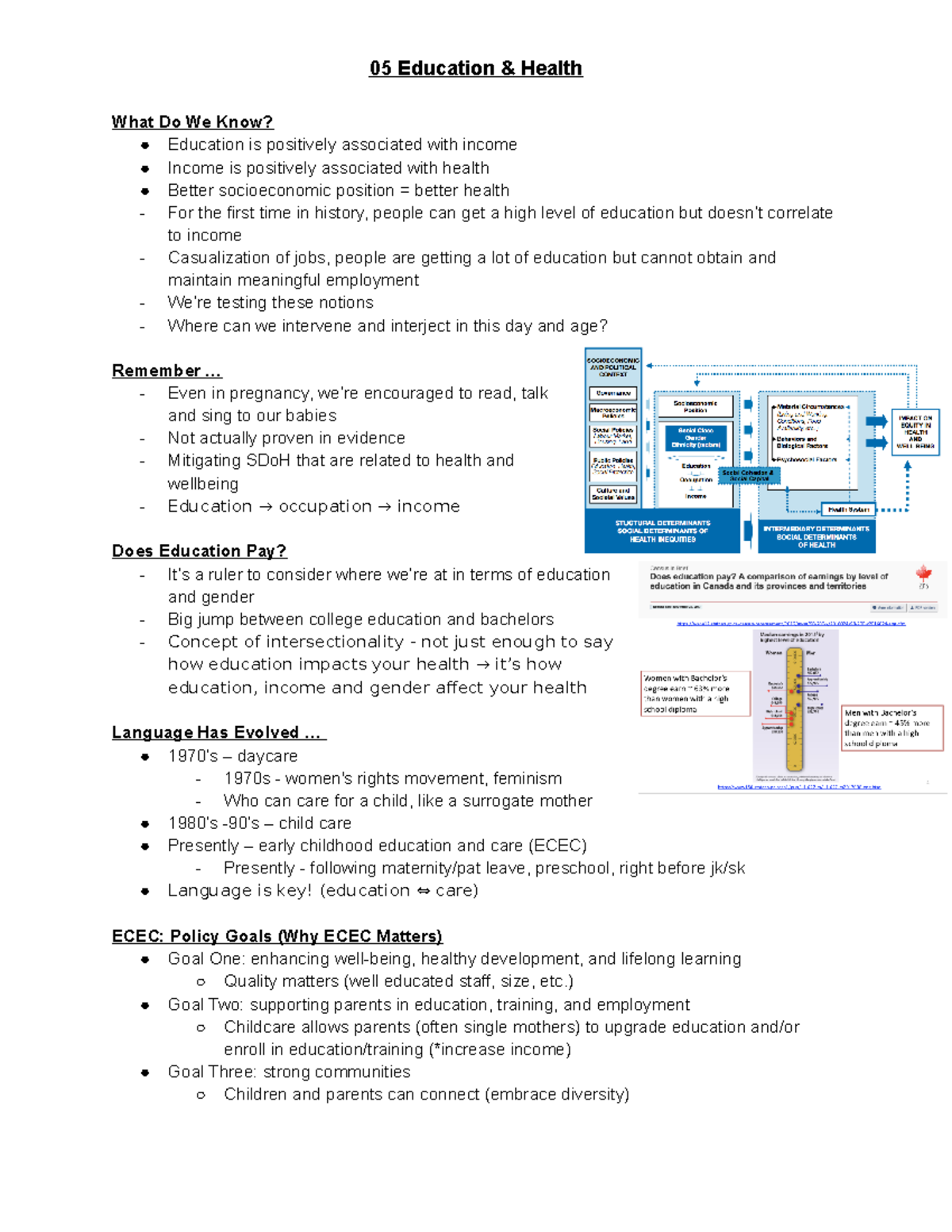 05 Education Health - detailed lecture notes for SDoH - 05 Education ...