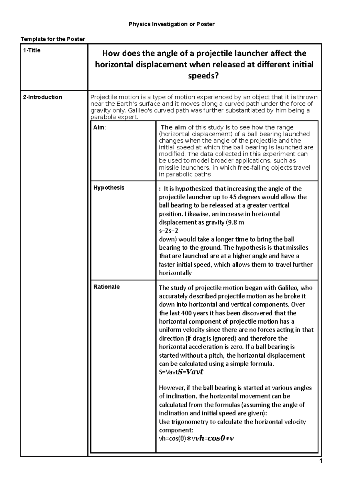 Unit 4 Outcome-3-Practical-Investigation - Physics Investigation or ...