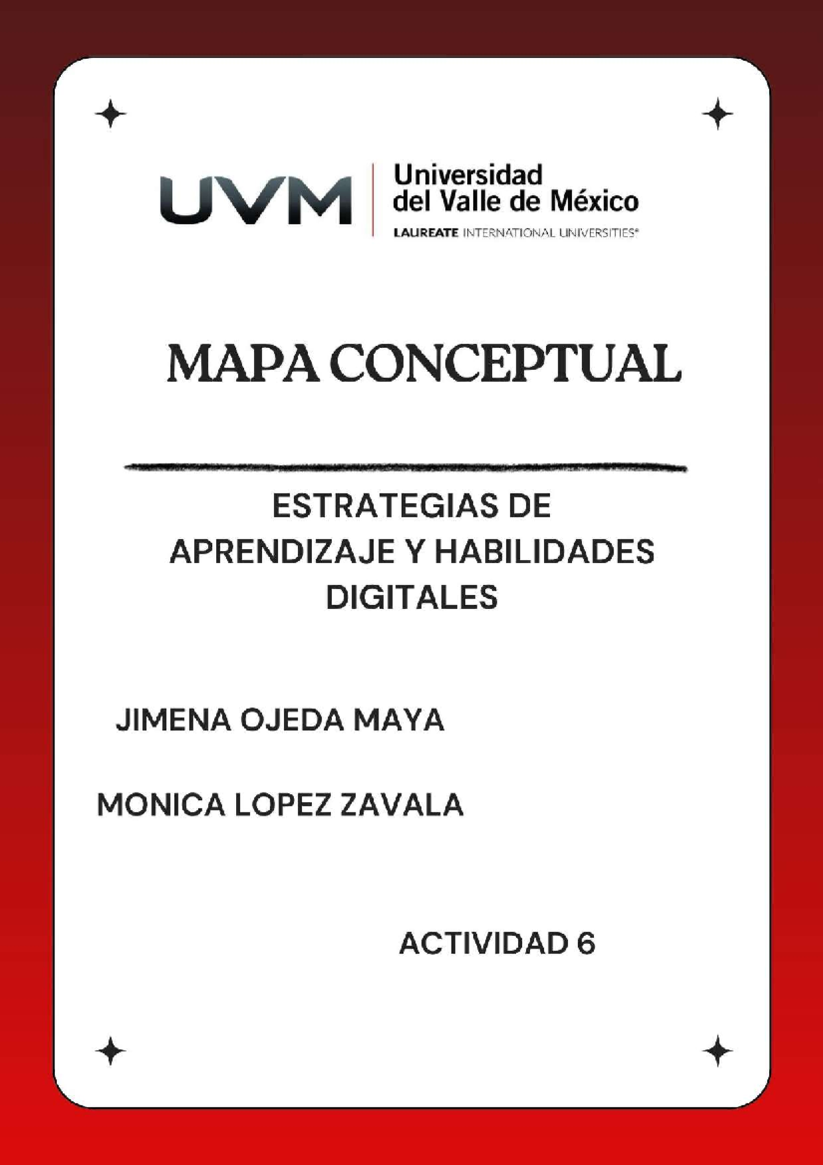 ACTIVIDAD 6 MAPA CONCEPTUAL - Universidad UVM del Valle de México LAUREATE INTERNATIONAL - Studocu