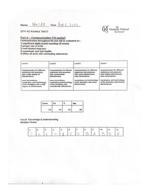 Waves Test unit 4 - SPH4U UNIT 4 TEST – WAVES KU A Ti A 20 20 10 10 ...