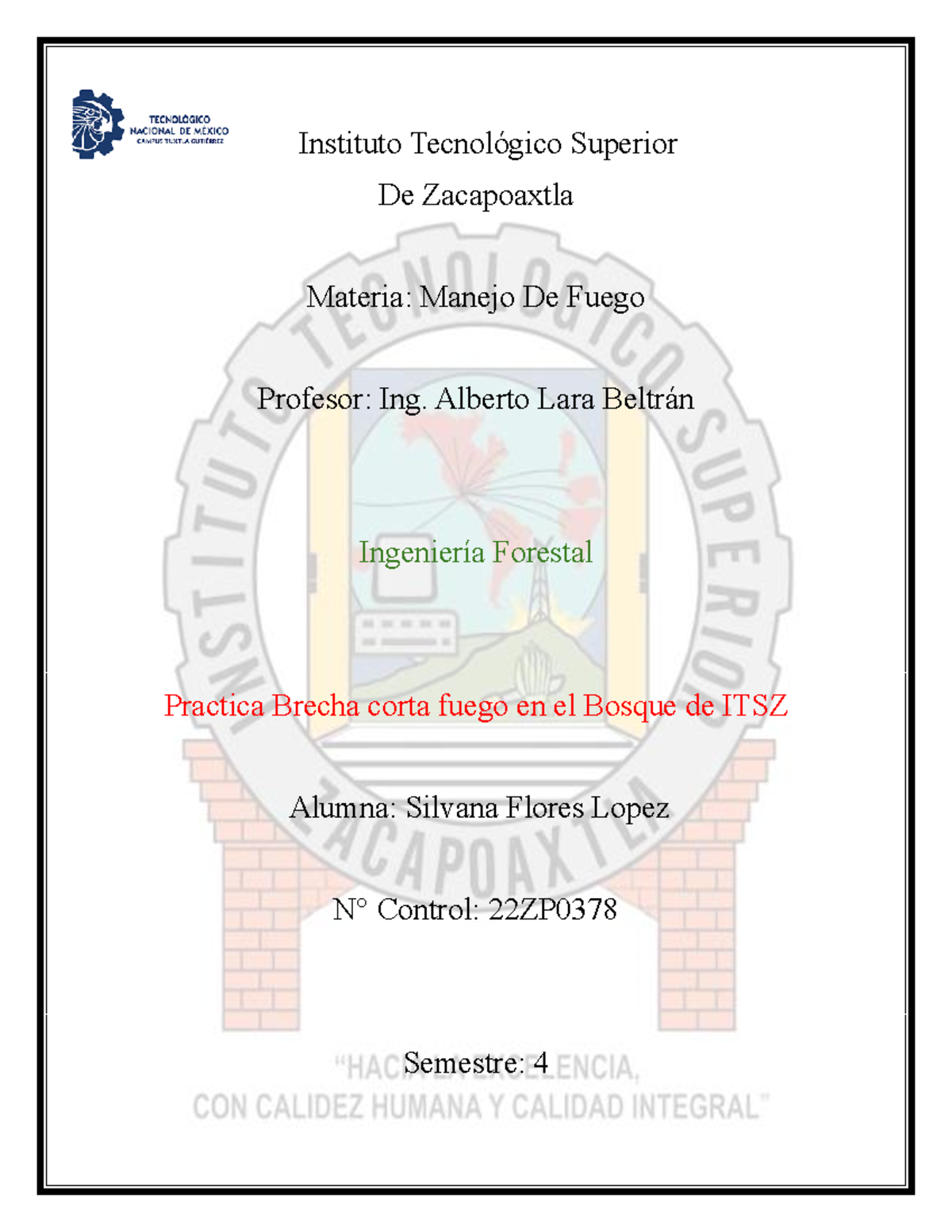 Brecha cortafuego del ITSZ - Instituto Tecnológico Superior De ...