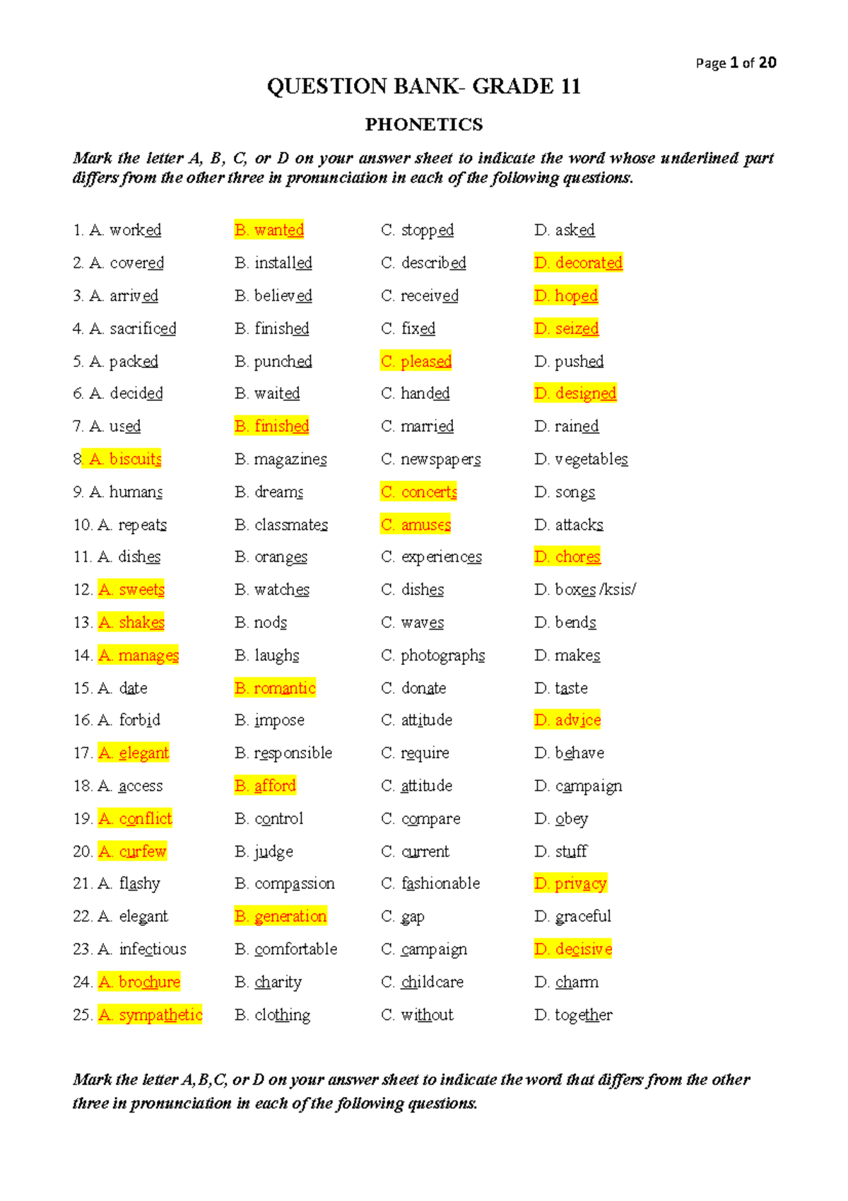 11T - NGAN HANG CAU HOI - multiple-choice - QUESTION BANK- GRADE 11 ...