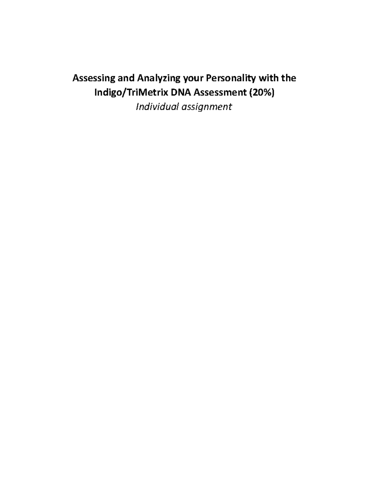 Trimetrix - Assessing and Analyzing your Personality with the Indigo ...