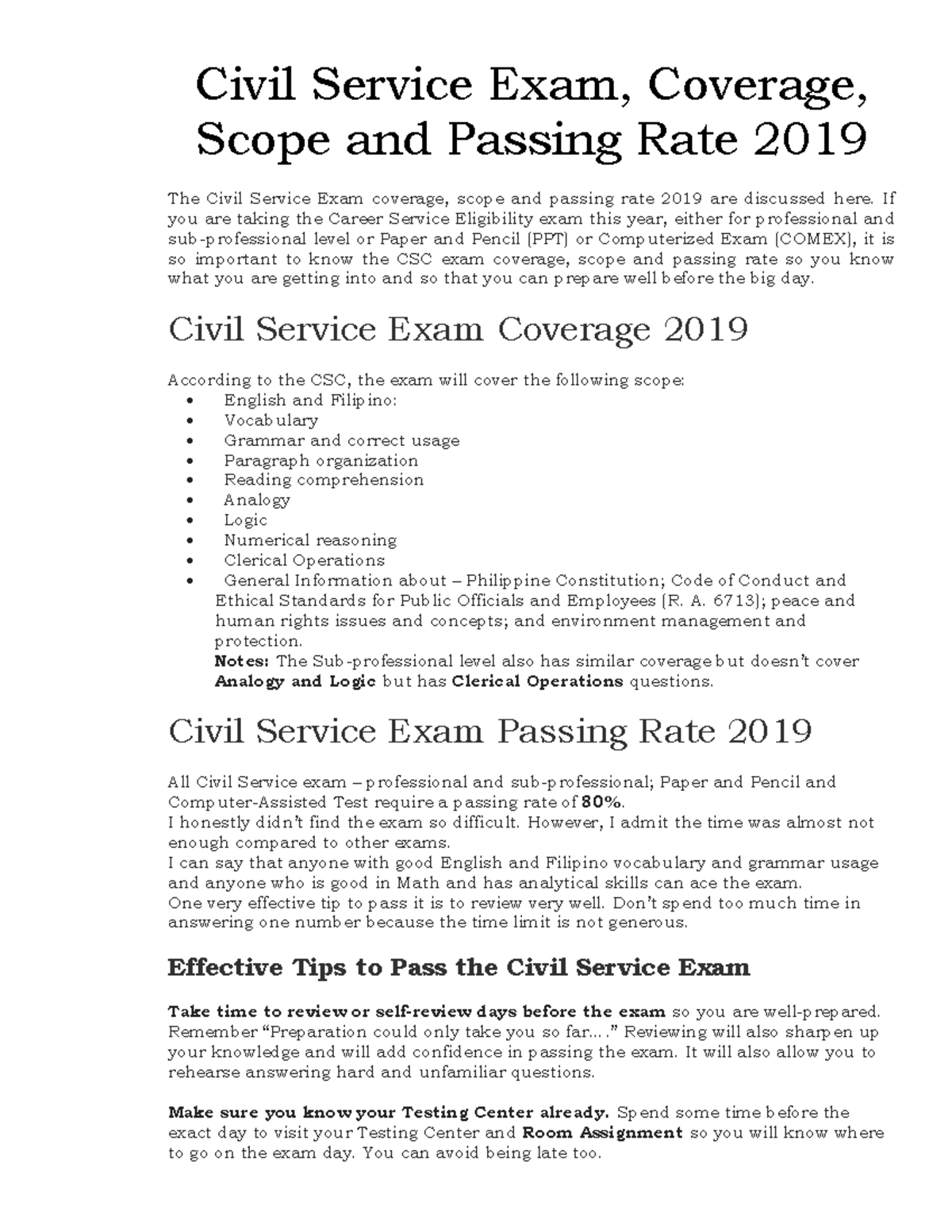 Civil-service-exam-reviewer compress - Civil Service Exam, Coverage ...