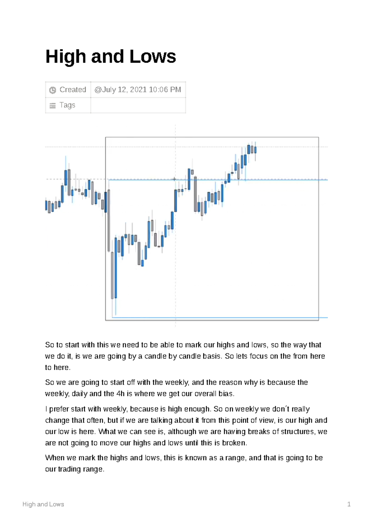 Part 4 - Highs and lows - High and Lows Created Tags So to start with ...