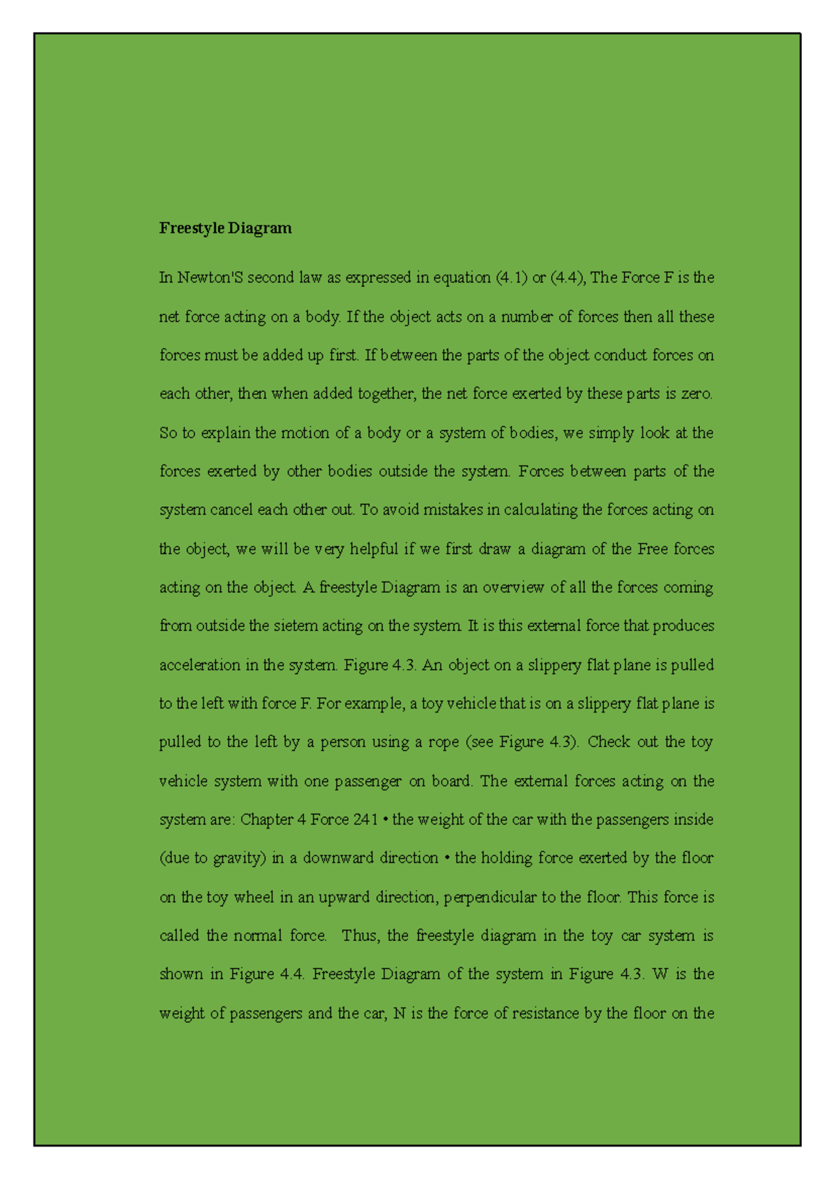 College Notes - Freestyle Diagram - Freestyle Diagram In Newton'S ...
