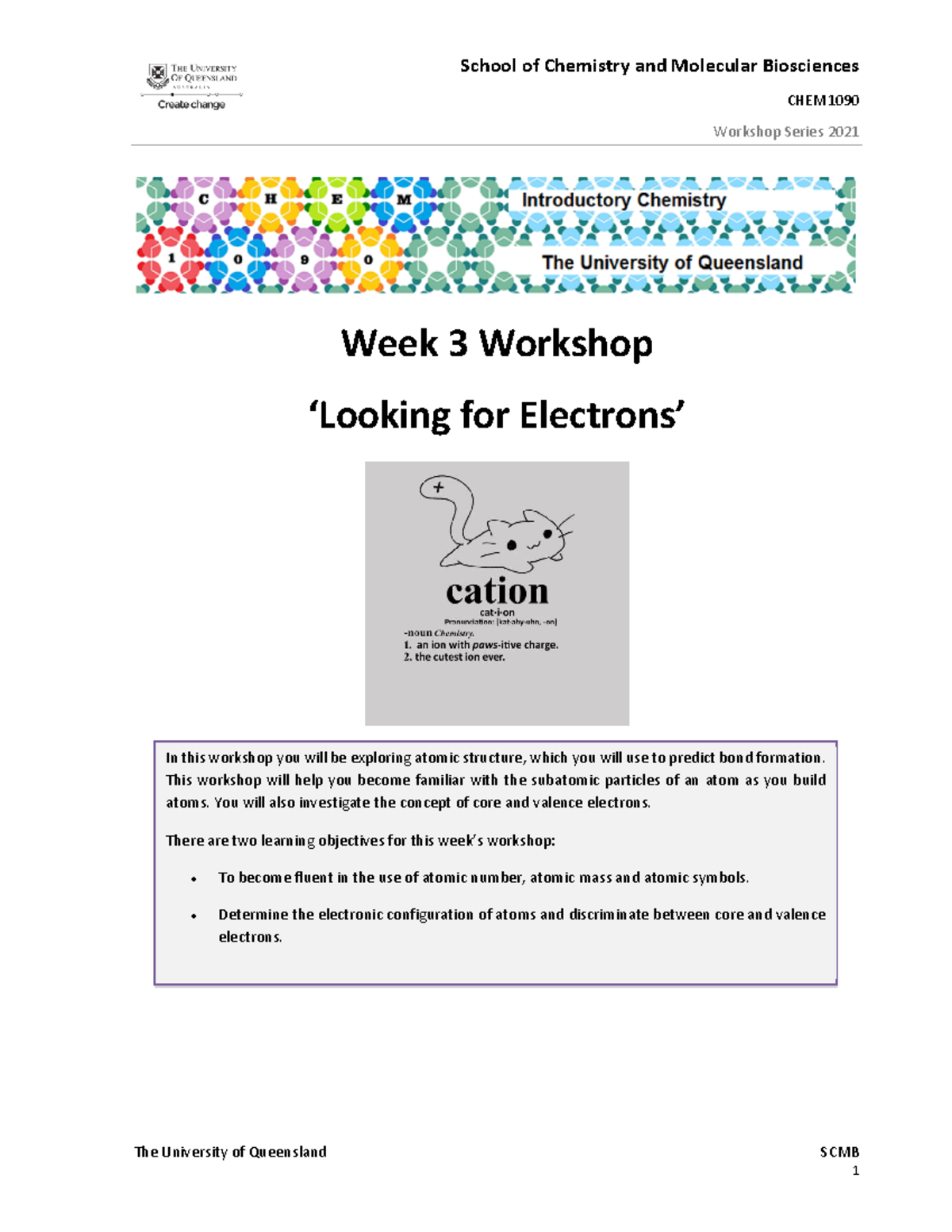 CHEM1090 Workshop 3 - Filled in tutorial worksheet - CHEM Workshop ...
