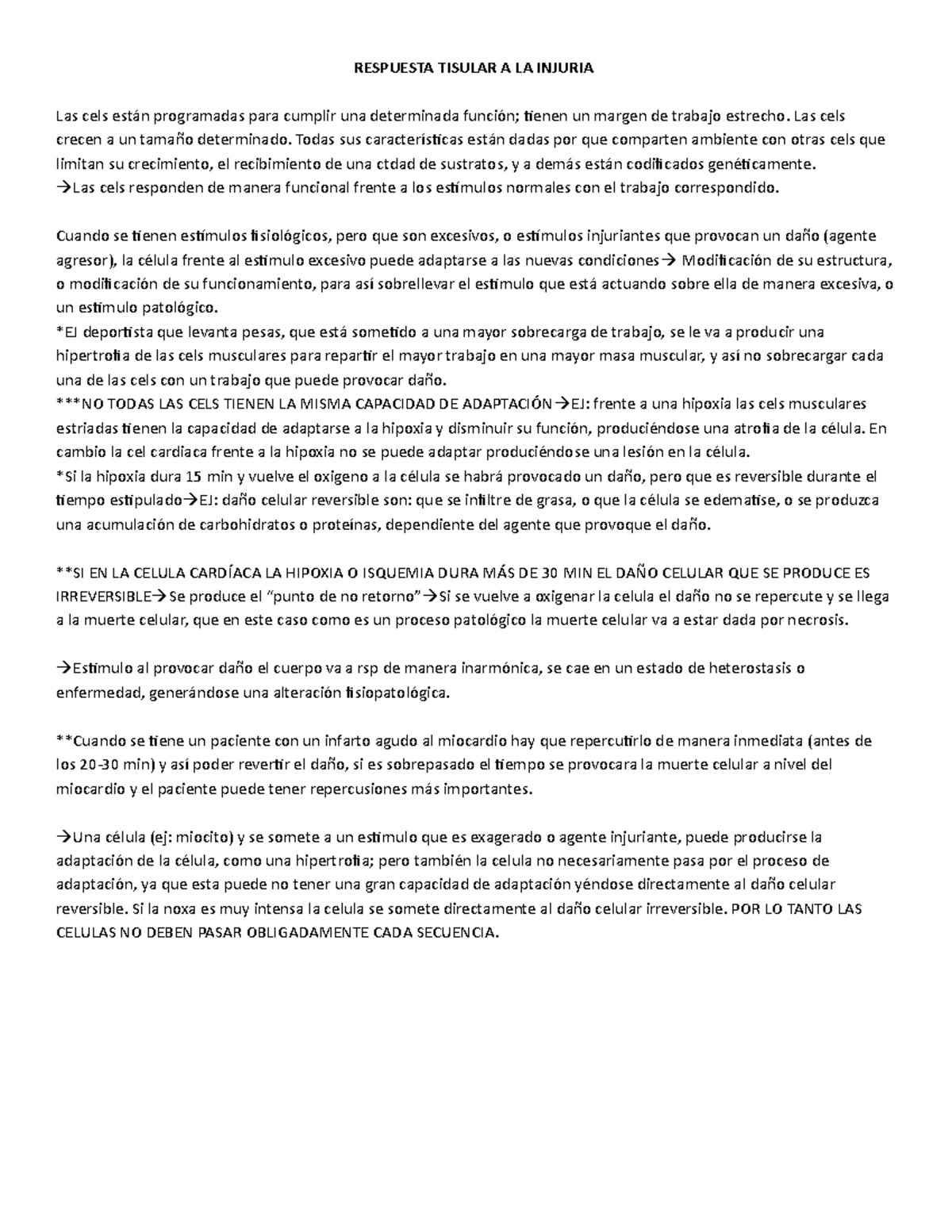 Respuesta tisular a la injuria - RESPUESTA TISULAR A LA INJURIA Las ...