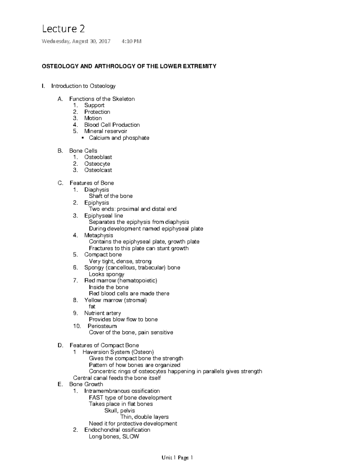 Lecture 2 - Warning: TT: undefined function: 32 OSTEOLOGY AND ARTHROLOGY OF THE LOWER EXTREMITY ...